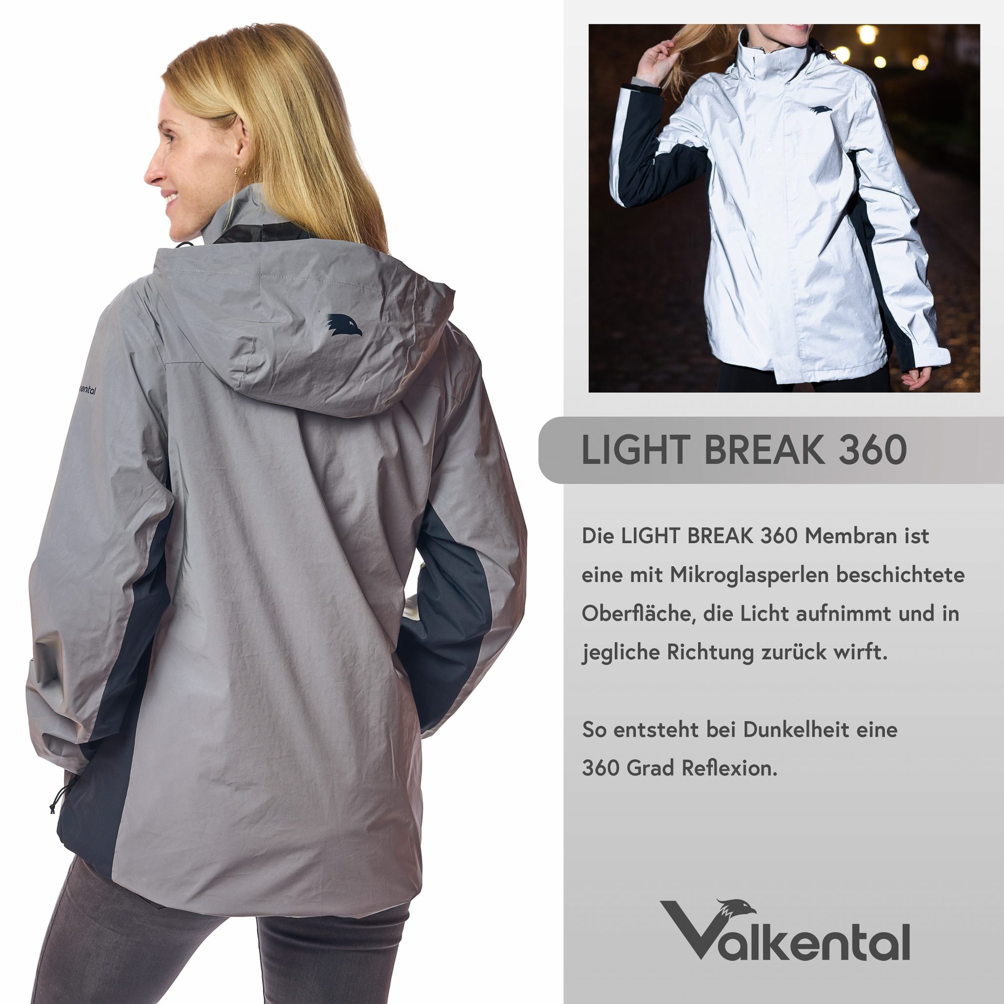 Reflektierende 3in1 Smart Jacket – Wasserdichte Jacke mit Fleece Zipp ...
